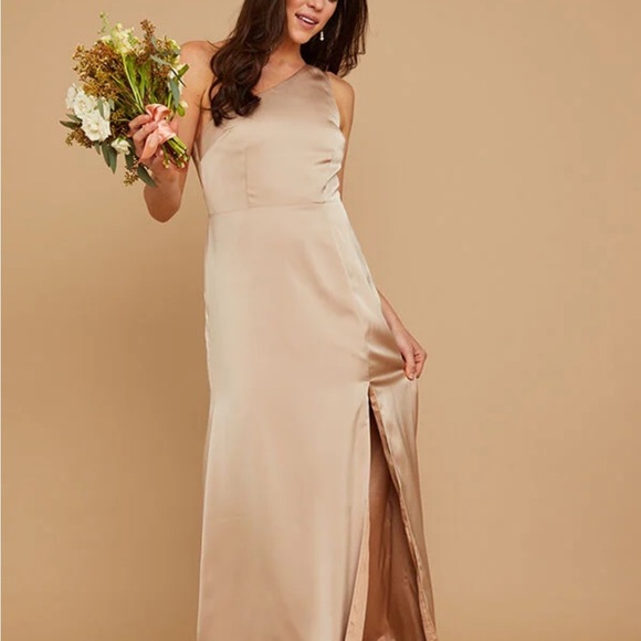 Dresses | Vowd Silky Satin Elm Dress In Color Champagne Size 14 ...